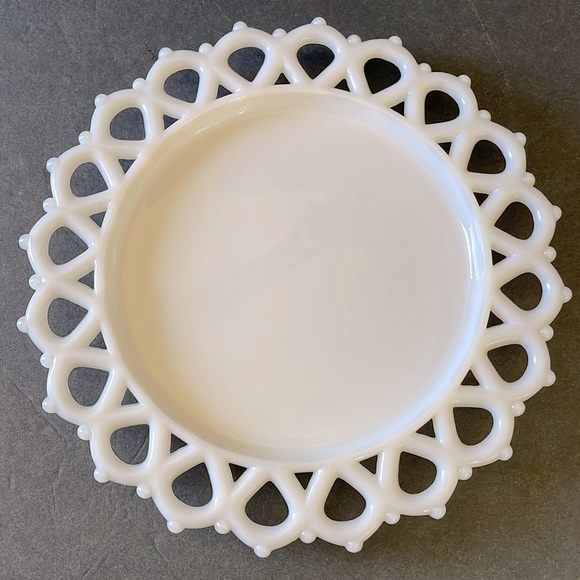 Accents | Vintage Milk Glass Lace Edge Plate | Poshmark